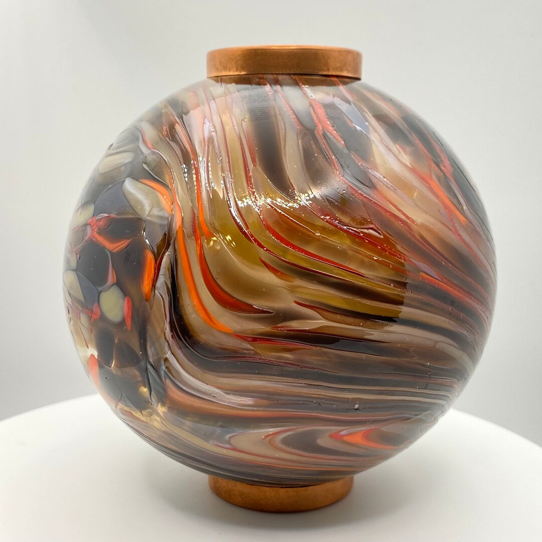 Hand Blown New Lightning Rod Glass Ball, Weathervane Ball Brown, Black ...