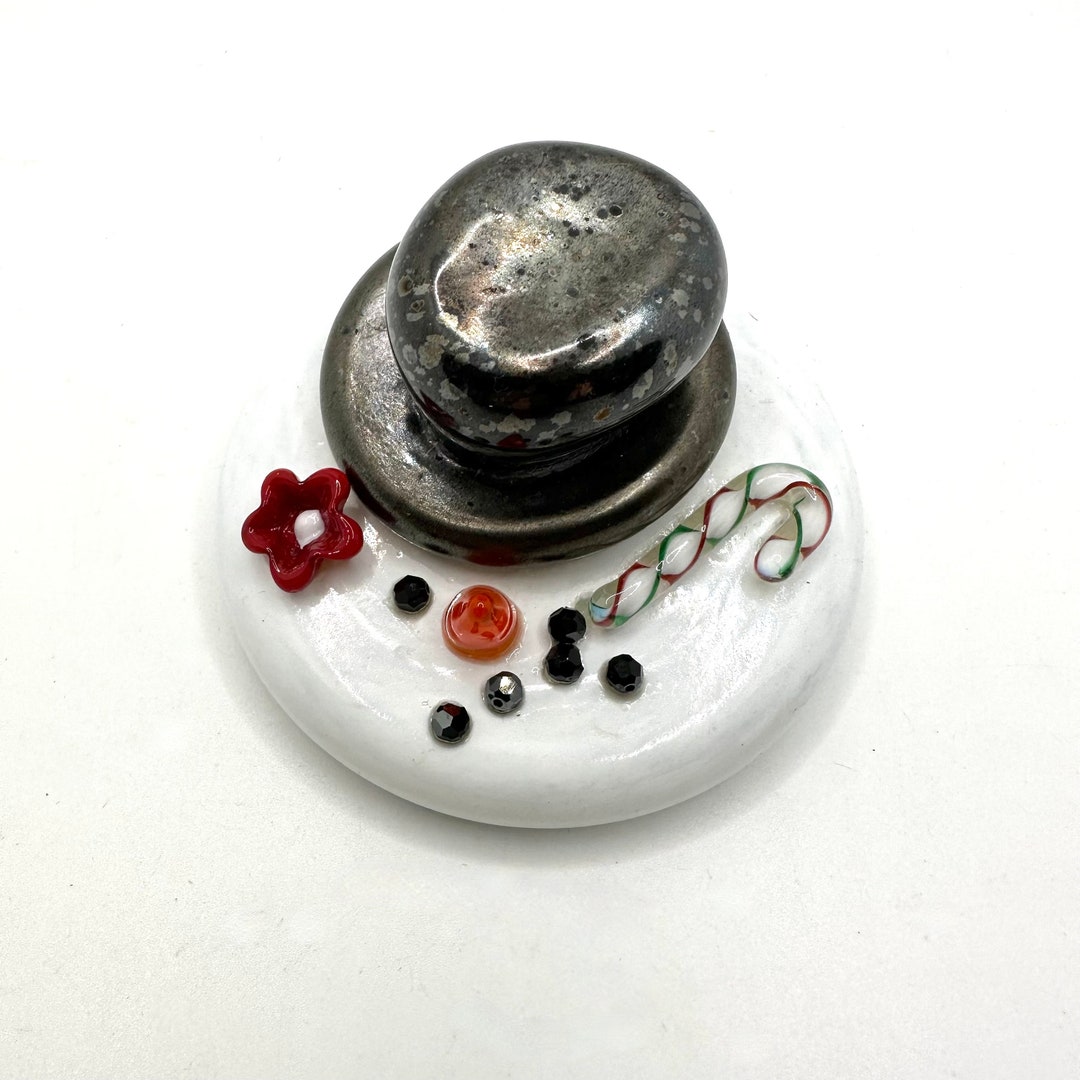 Hand Blown Glass Melted Snowman Not Smiling - Etsy
