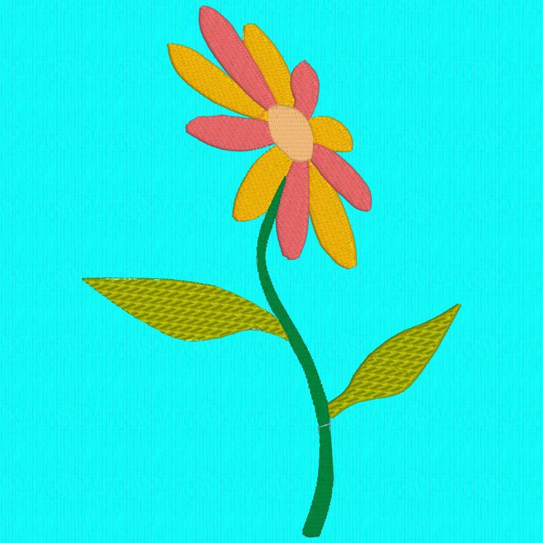 Flower 2 Color Machine Embroidery Design in 9 Sizes and 12 Formats - Etsy