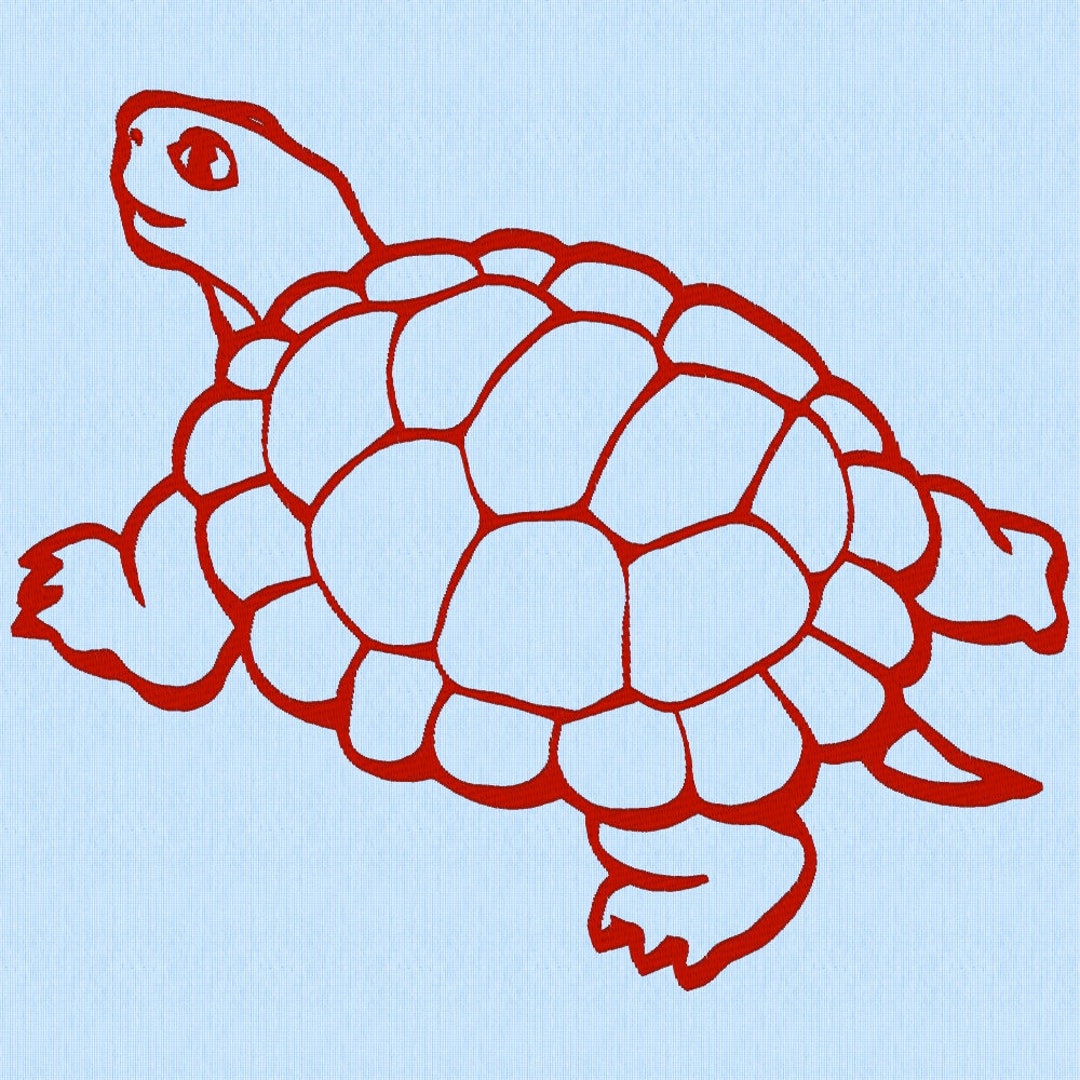 Turtle 2 Redwork Machine Embroidery Designs in 11 Sizes and 12 Formats ...