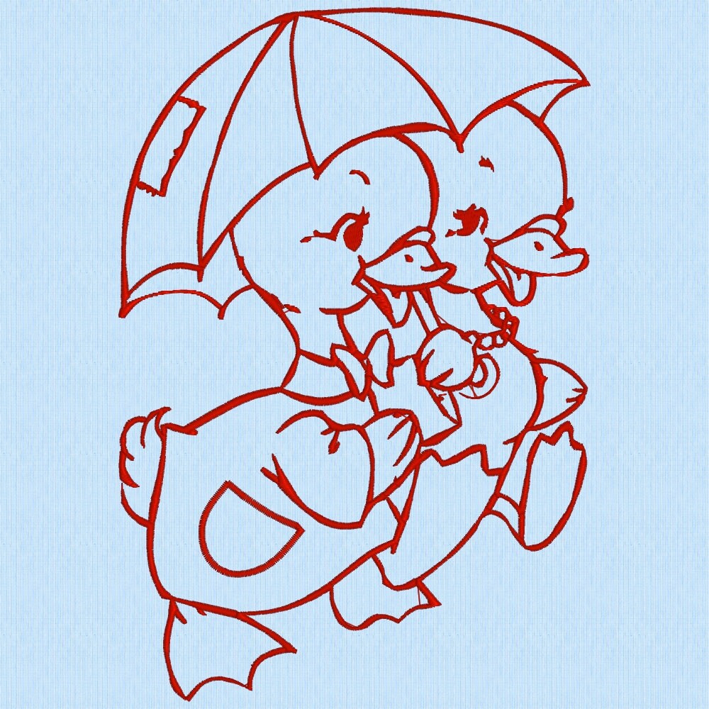 Duck 3 Redwork Machine Embroidery Design in 9 Sizes and 12 Formats - Etsy