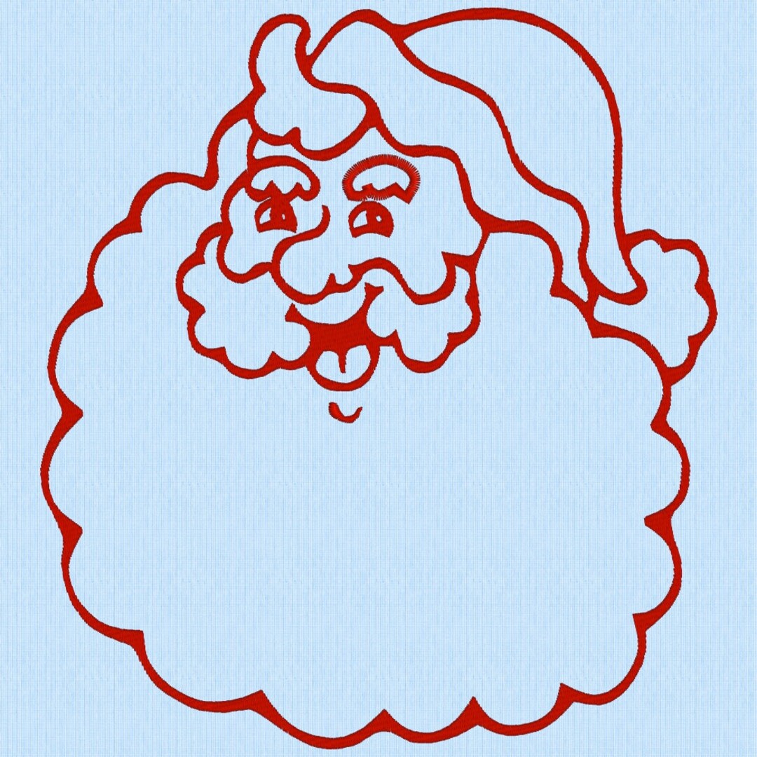Santa 1 Redwork Machine Embroidery Design in 4 Sizes and 10 Formats - Etsy
