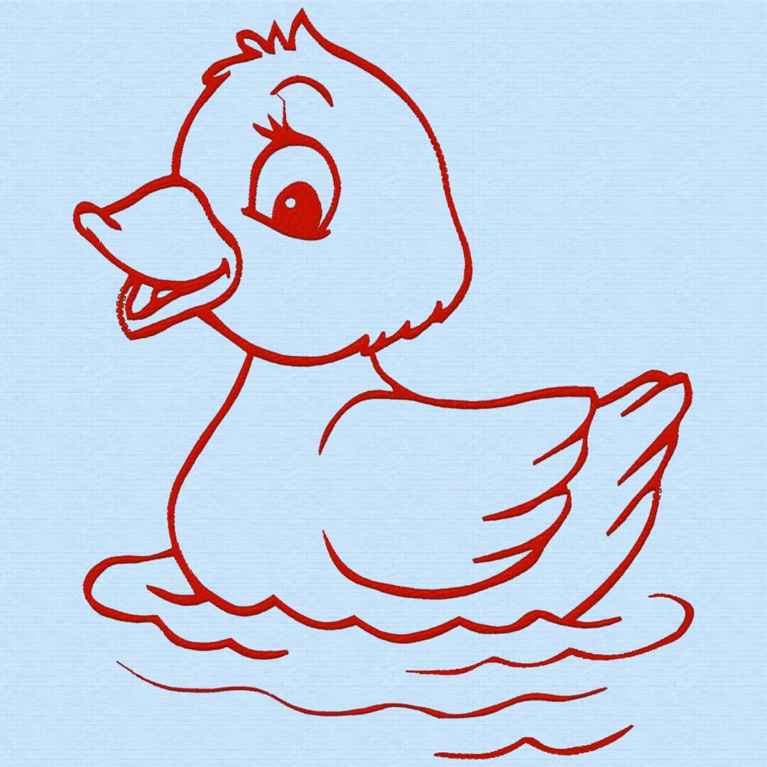 Duck 1 Redwork Machine Embroidery Design in 11 Sizes and 12 Formats - Etsy