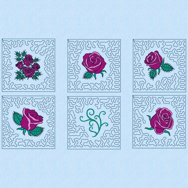 Quilt Block Set 1 Roses 4 5 6 7 - Etsy