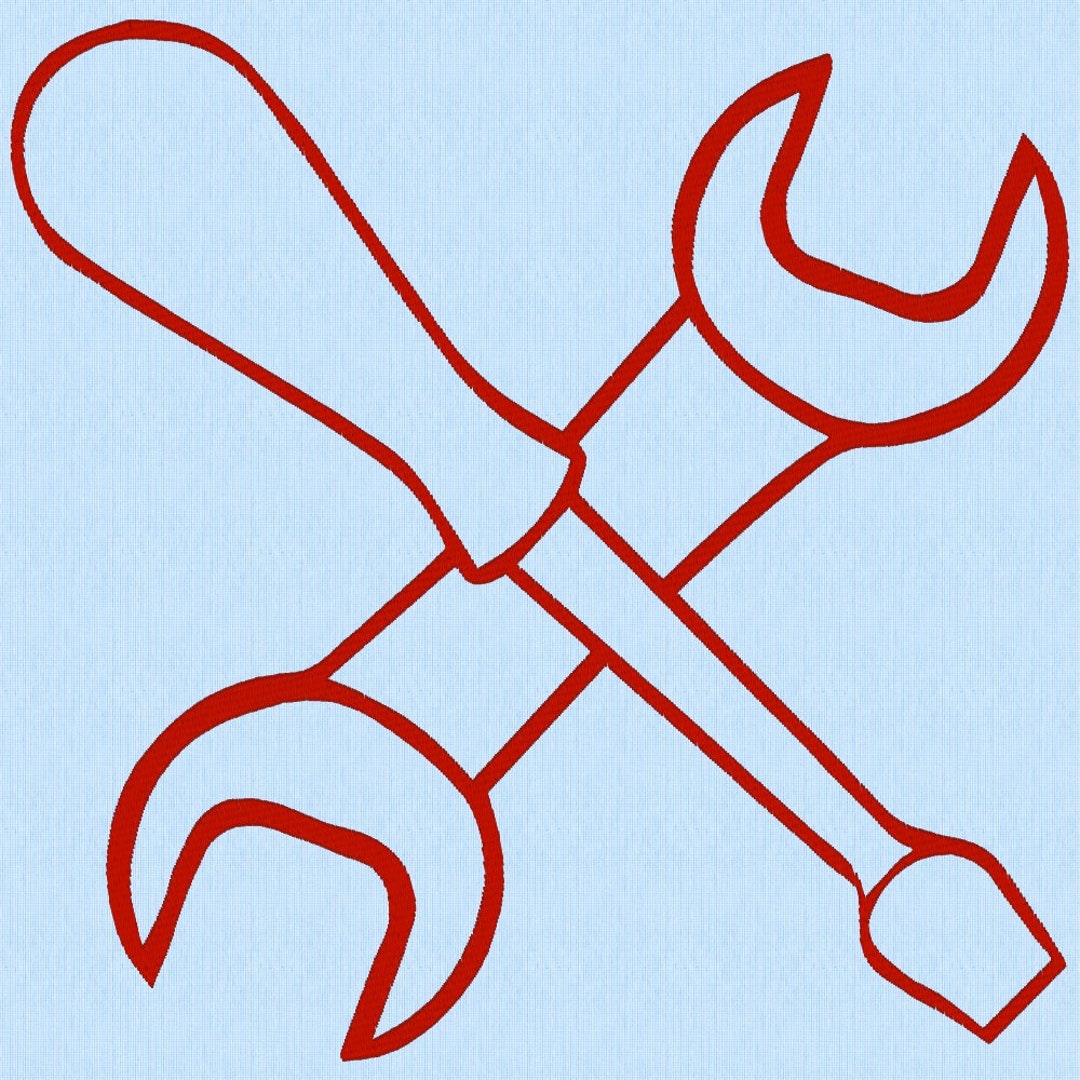 Tools 1 Redwork Machine Embroidery Design in 8 Sizes and 12 Formats ...