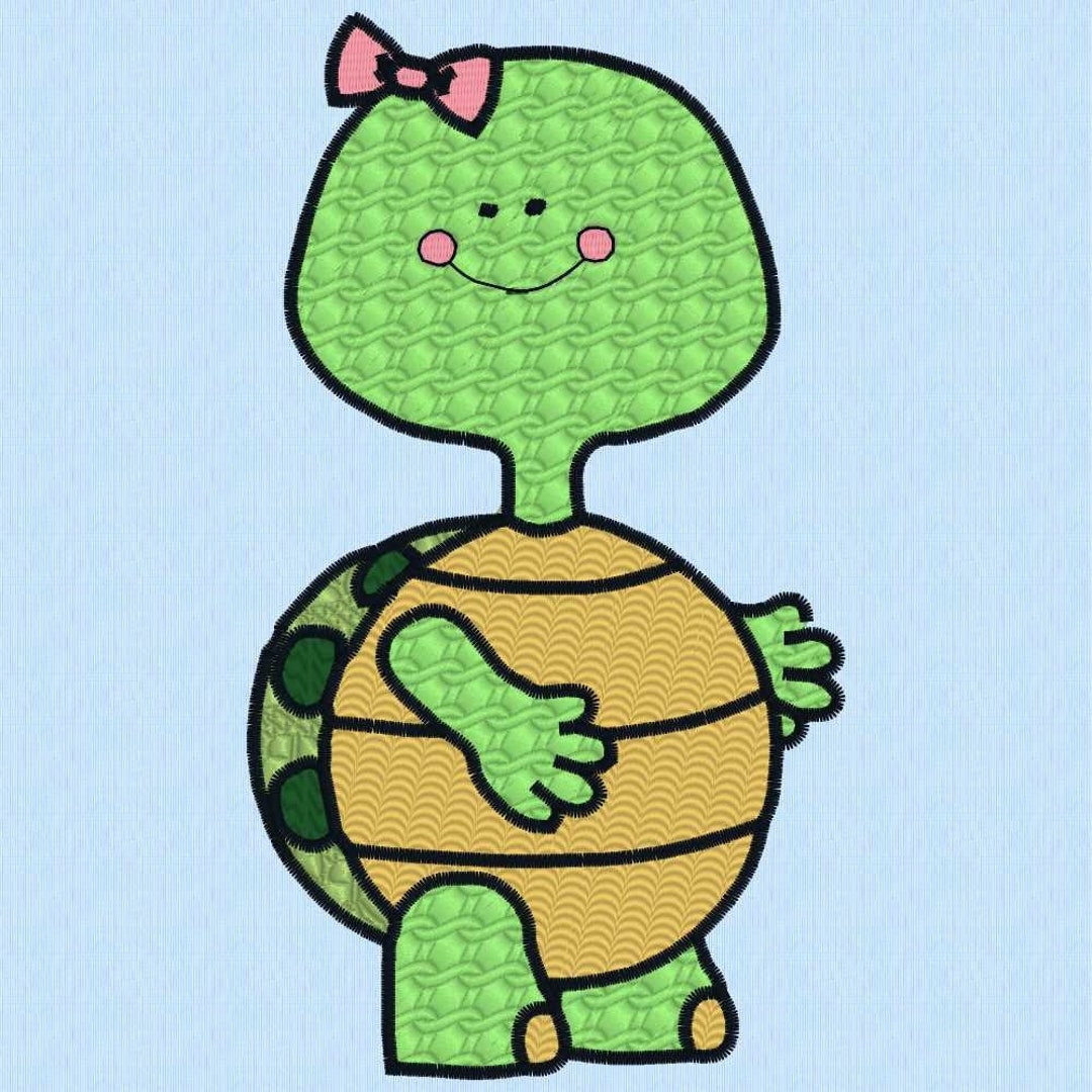 Turtle 4 Color Machine Embroidery Design in 5 Sizes and 12 - Etsy