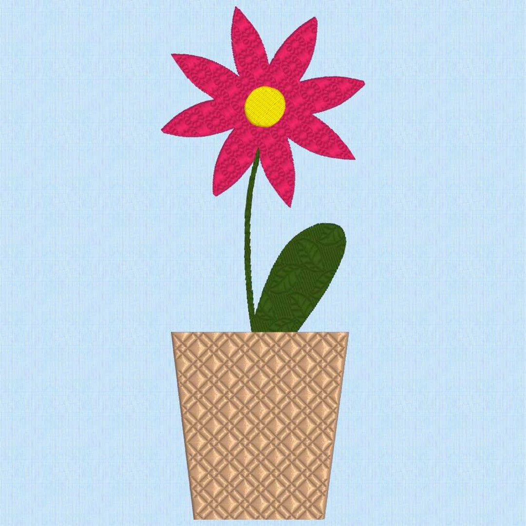 Flower 1 Color Machine Embroidery Design in 9 Sizes and 12 Formats ...