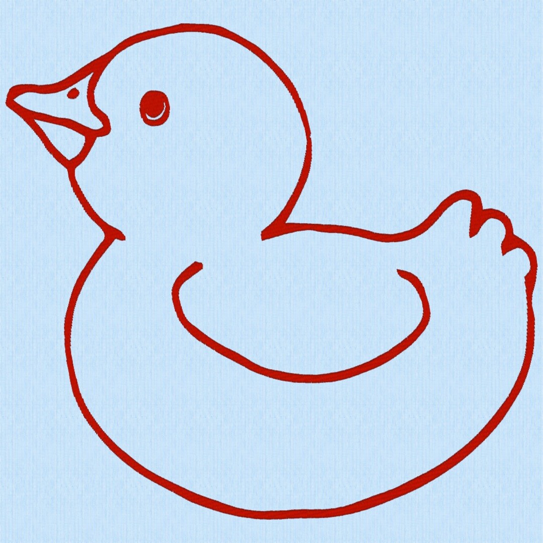 Duck 5 Redwork Machine Embroidery Design in 8 Sizes and 12 Formats ...