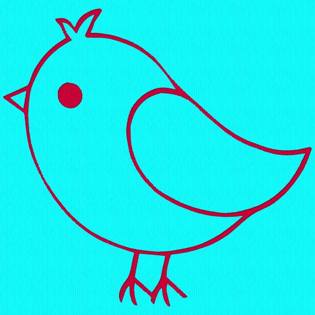 Bird 2 Redwork Machine Embroidery Design in 9 Sizes and 12 Formats ...