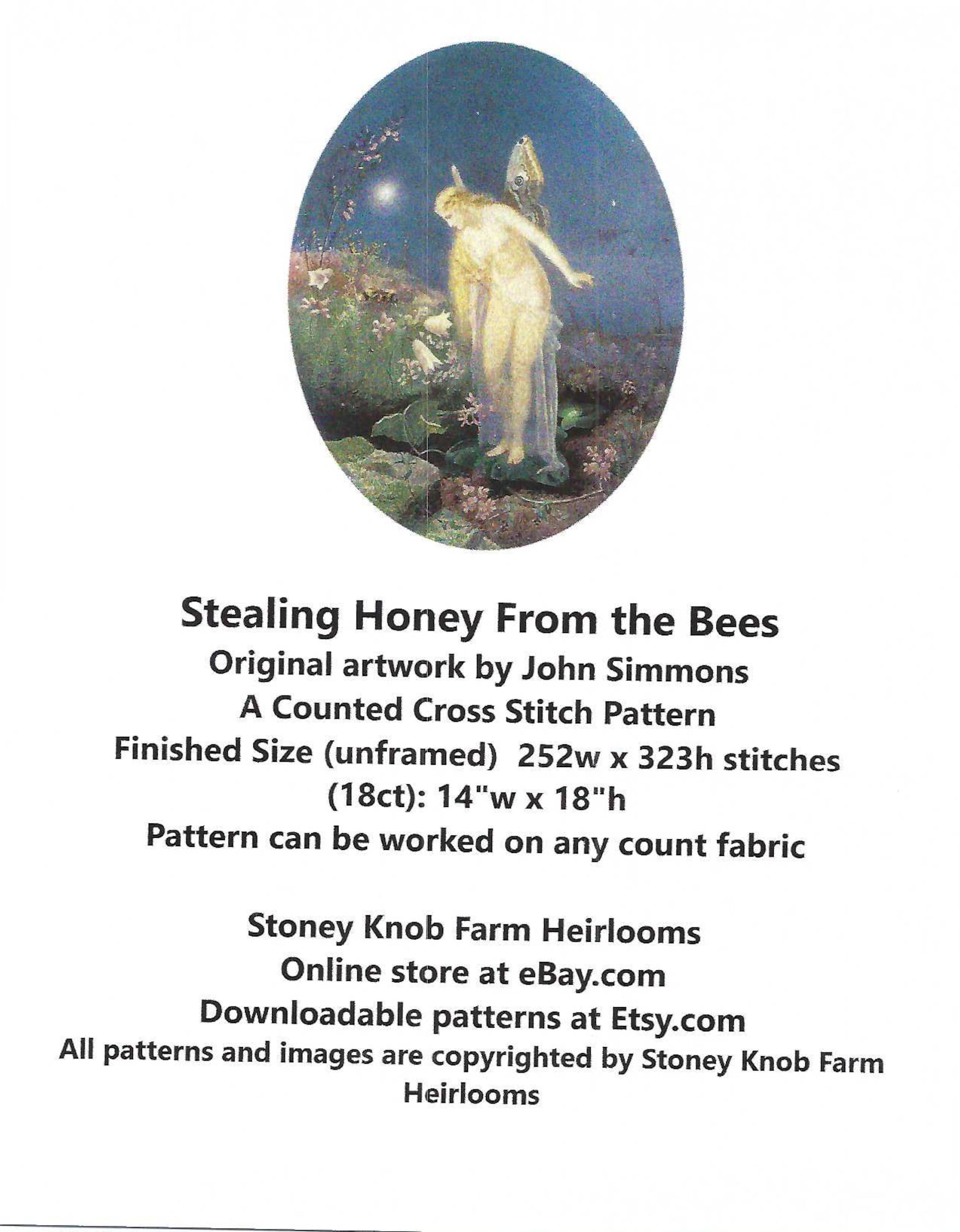 Stealing Honey From the Bees Fairy Art DIY 2 Cross Stitch - Etsy