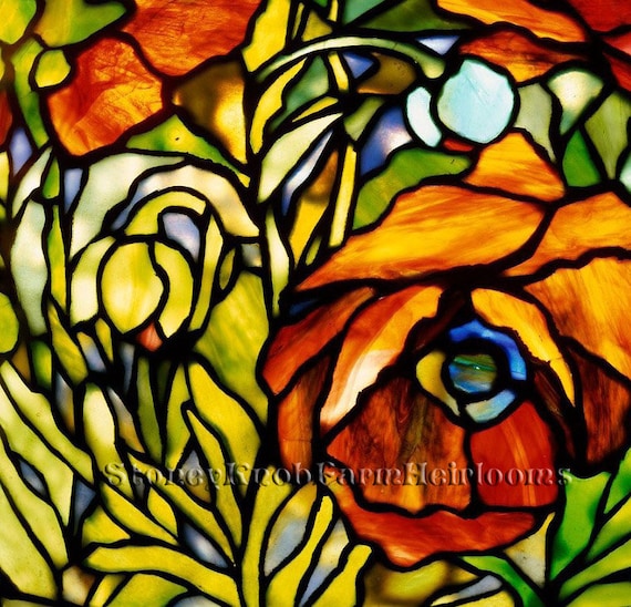 Poppy Louis Tiffany Flowers DIY 2 Cross Stitch Patterns | Etsy
