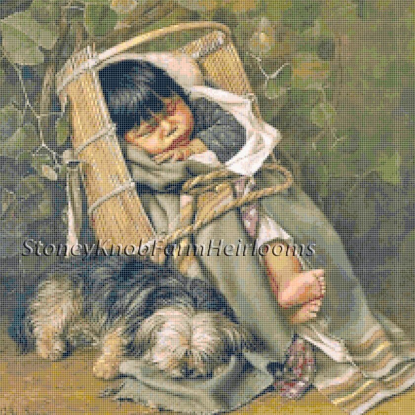 Native American Papoose Baby & Puppy ~ Children, Dogs ~ Cross Stitch ...