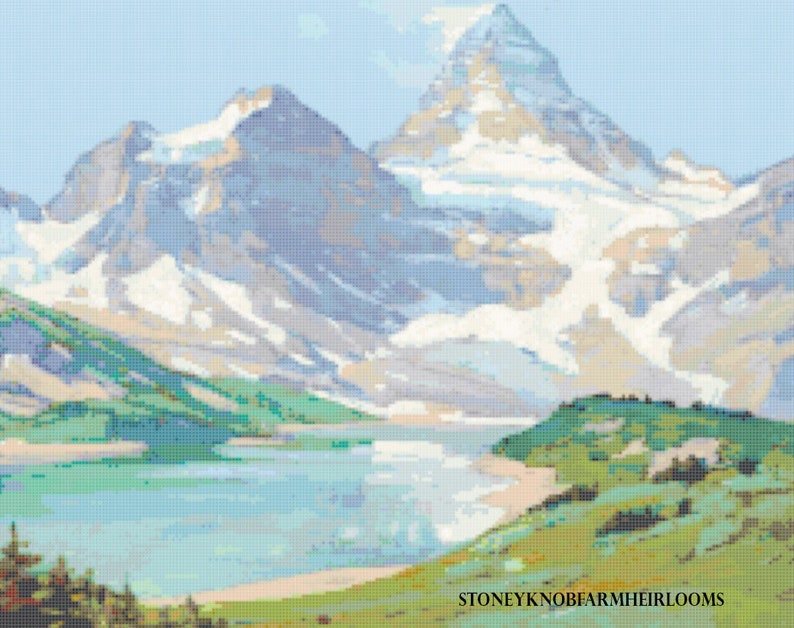 Mt Assiniboine ~ Mountain Landscapes, Carl Rungius ~ DIY 2 Cross Stitch ...