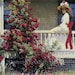The Crimson Rambler ~ Roses, Victorian Lady on Porch ~ DIY 2 Cross ...