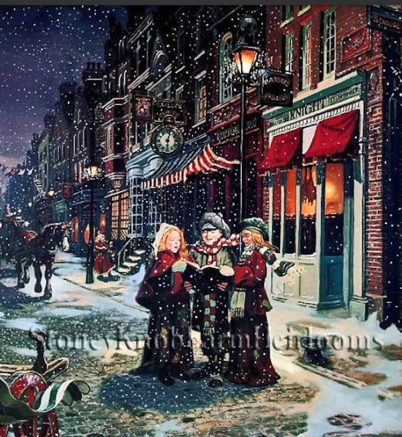 Victorian Christmas Carolers Group Carolers Sing Chorus Front House