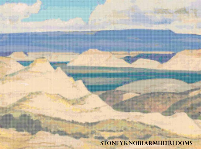 Boulder Valley ~ Maynard Dixon American West ~ 2 Counted Cross Stitch ...