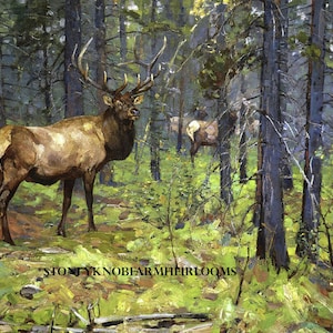 The Herd Bull ~ Elk, Animals, Nature, Carl Rungius ~ DIY 2 Cross Stitch ...