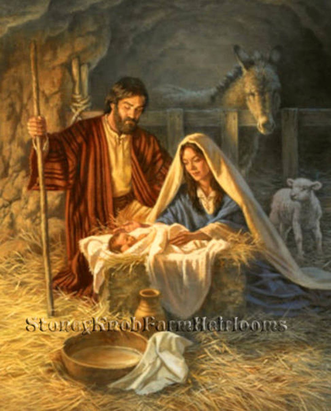 Baby Jesus in the Manger ~ the Nativity ~ Cross Stitch Pattern in ...