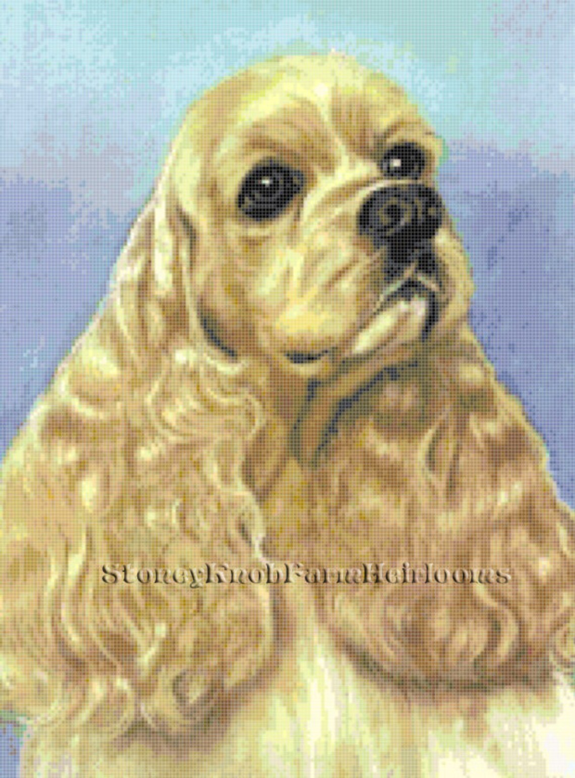 Cocker Spaniel Portrait ~ Vintage Dogs, Puppies ~ DIY 2 Cross Stitch ...