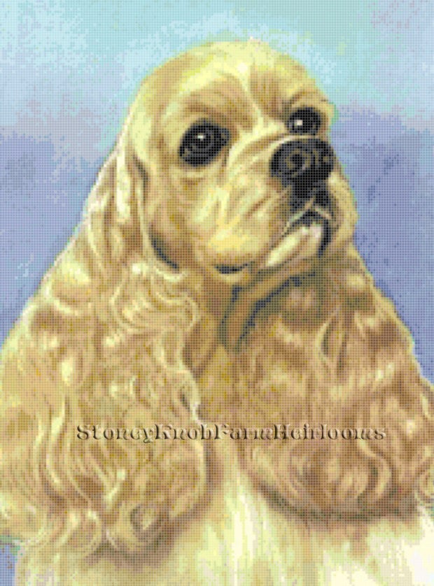 Cocker Spaniel Portrait ~ Vintage Dogs, Puppies ~ DIY 2 Cross Stitch ...