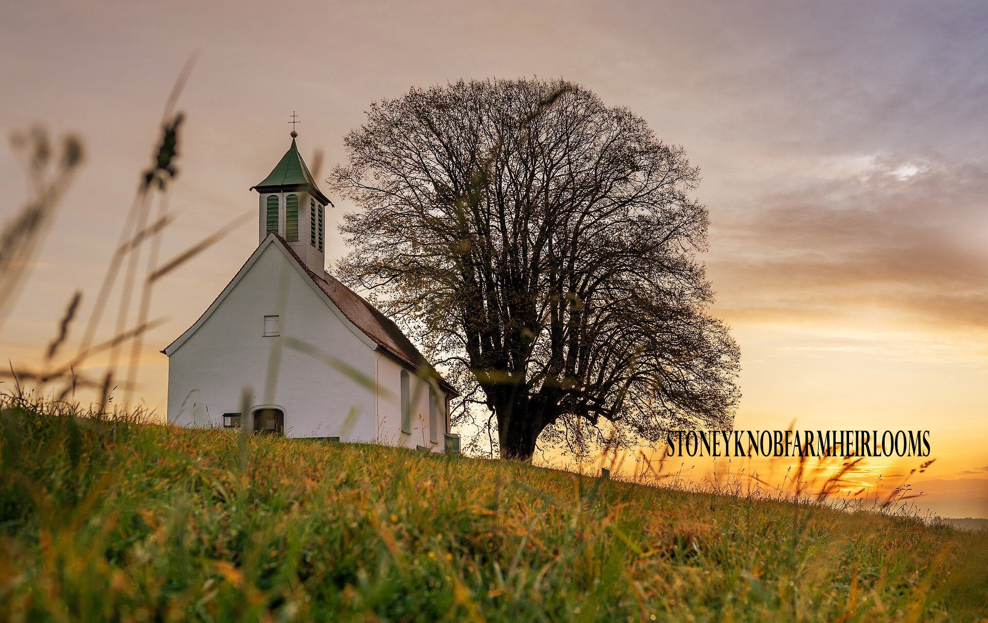 Country Church at Sunset ~ Landscapes, Spiritual ~ DIY 2 Cross Stitch ...