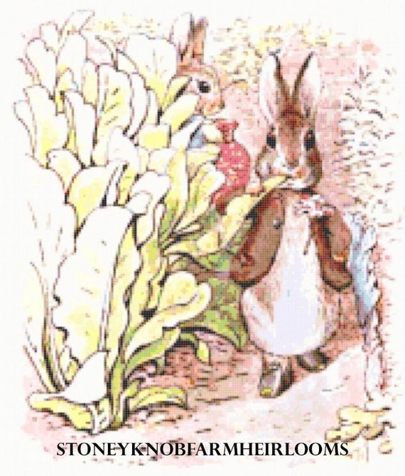 Peter Rabbit & Benjamin Bunny Eating Lettuce Beatrix Potter | Etsy