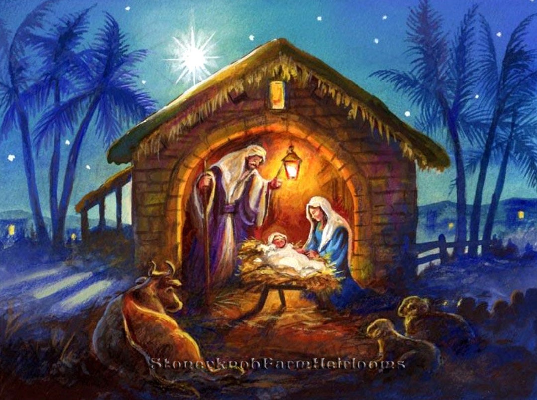 The Nativity ~ Christmas, Baby Jesus, Spiritual, Religious ~ DIY Cross ...