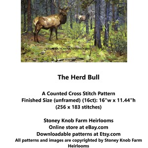 The Herd Bull ~ Elk, Animals, Nature, Carl Rungius ~ DIY 2 Cross Stitch ...