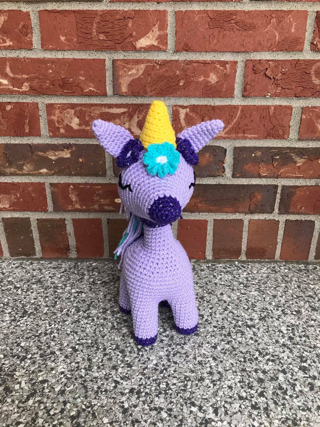 Unicorn Toy. Unicorn. Purple Unicorn. Crochet Unicorn. Hand Made ...