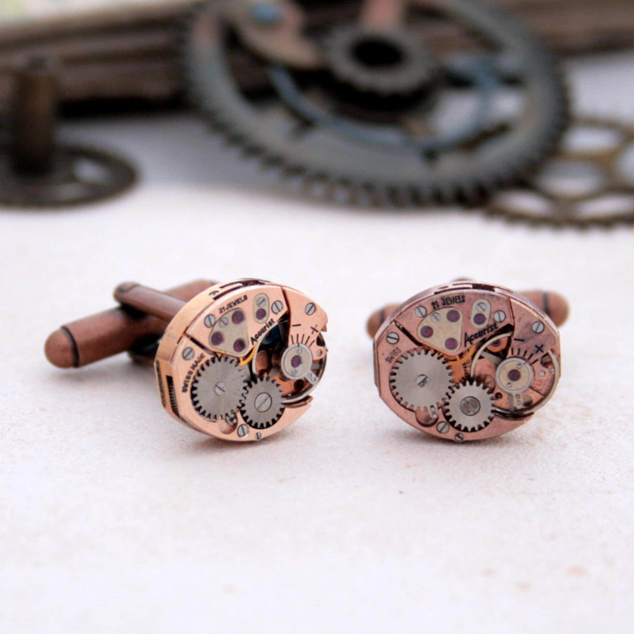Copper Cufflinks, Copper Anniversary Gift for Husband, Real Steampunk ...