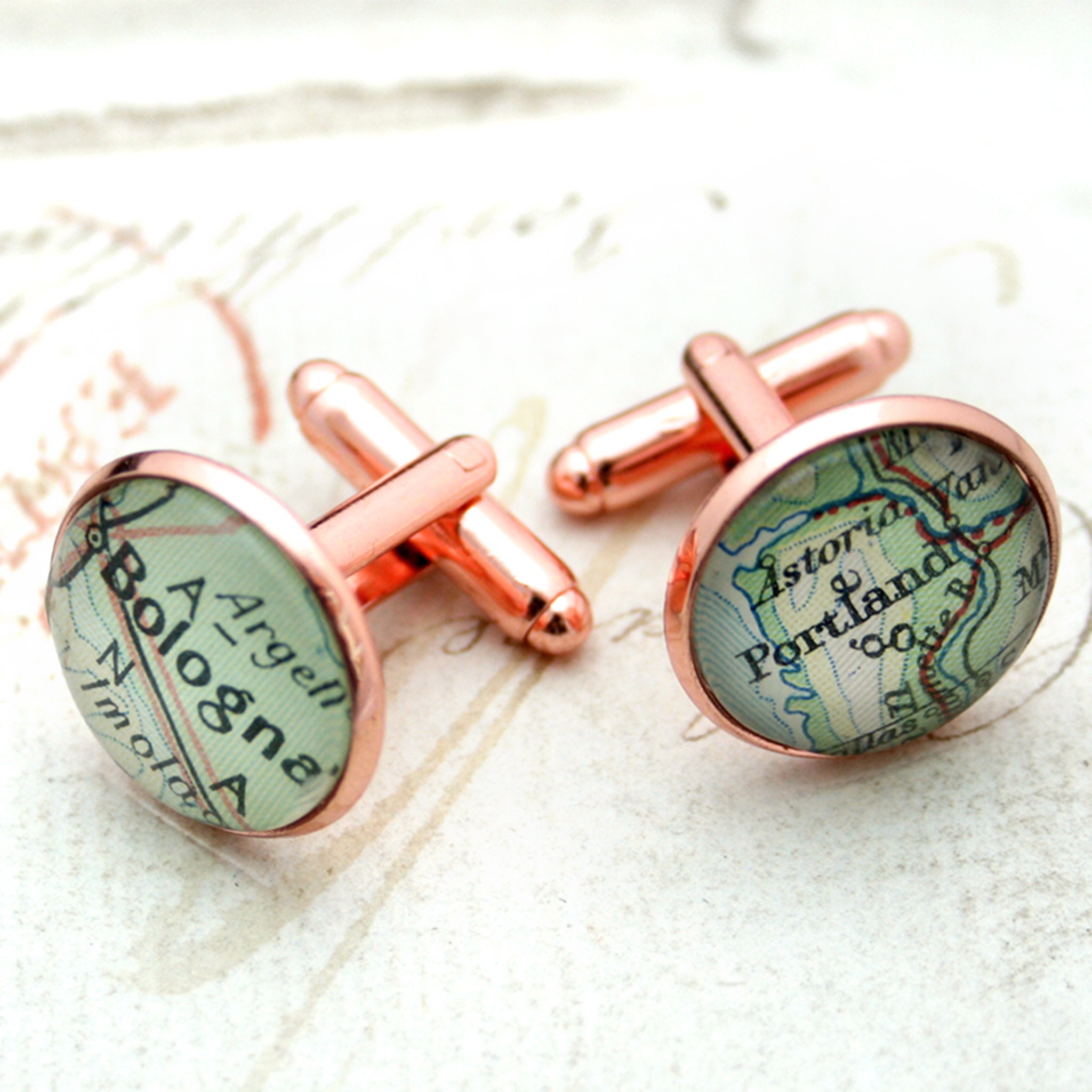 Custom Cufflinks Vintage Map Personalized Cuff Links Old Map - Etsy UK
