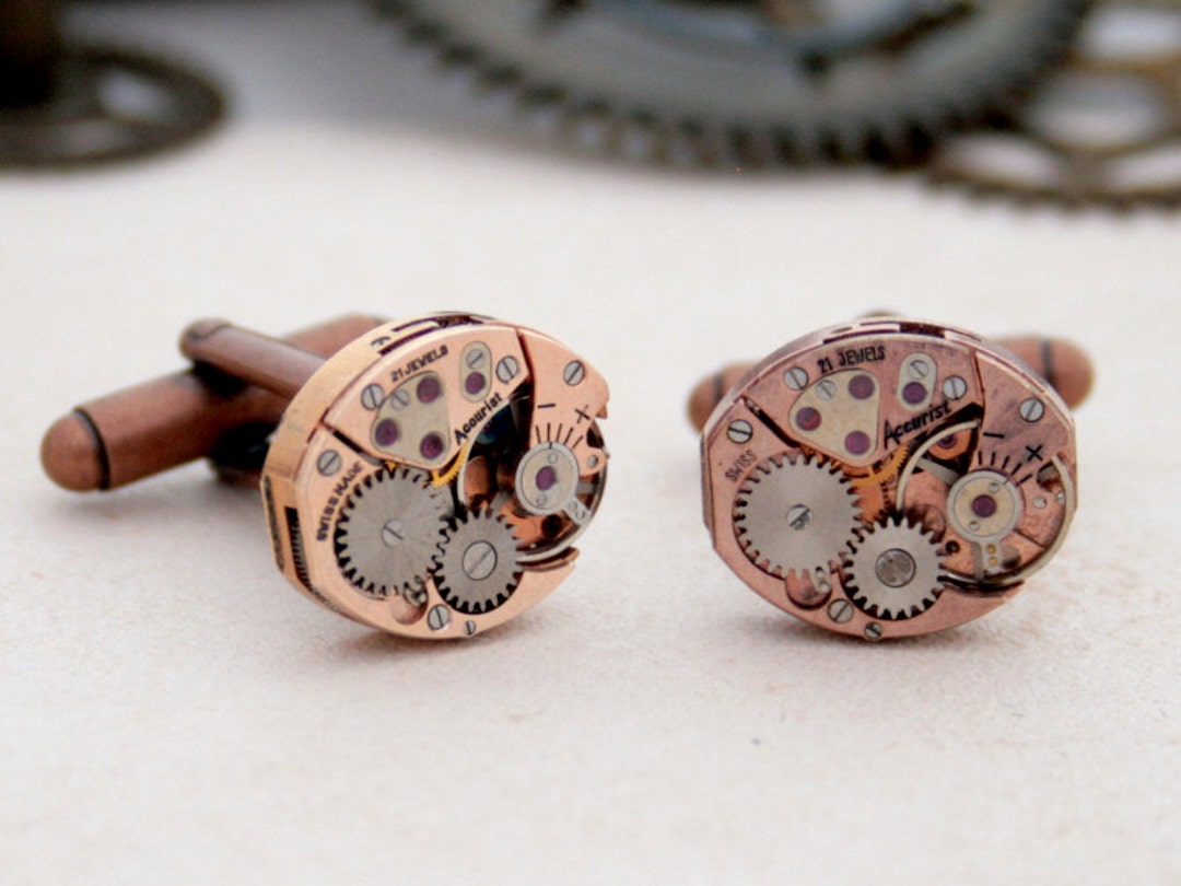 Copper Cufflinks, Copper Anniversary Gift for Husband, Real Steampunk ...