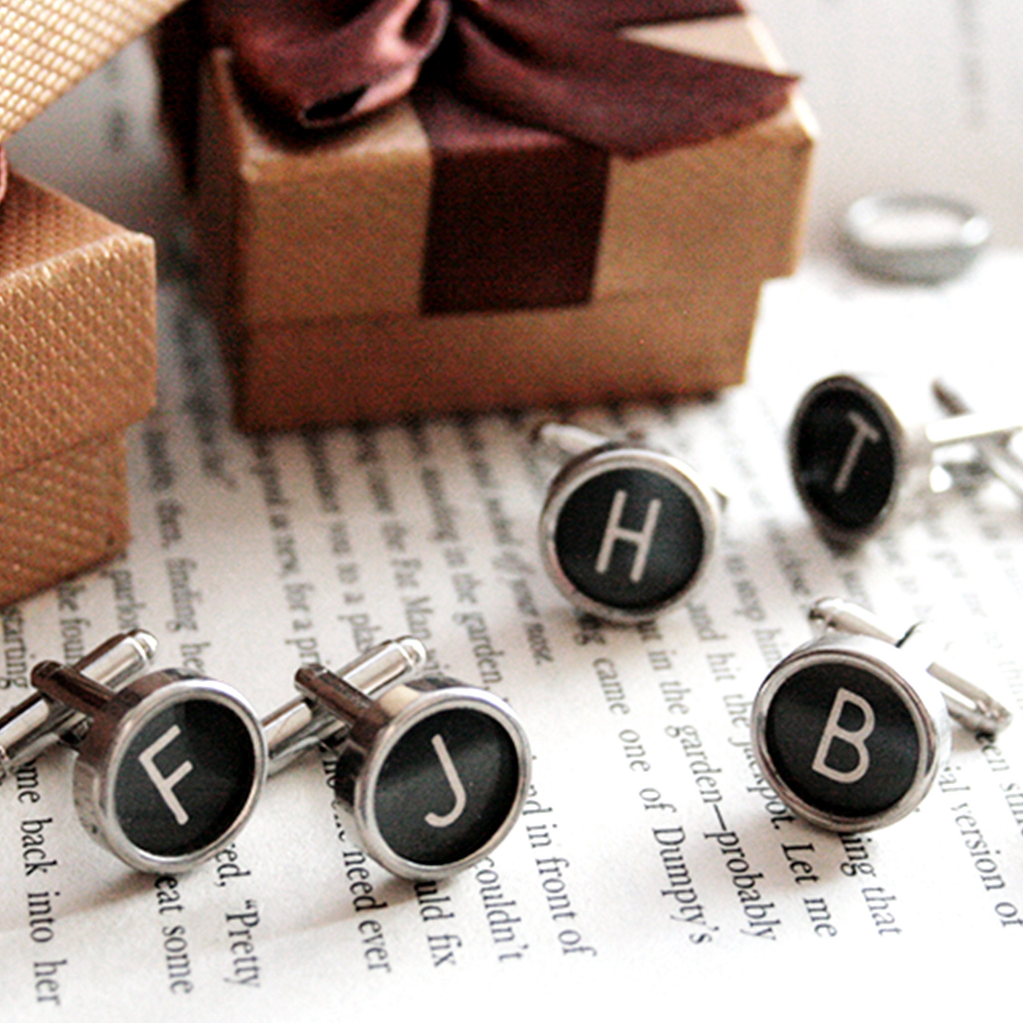 Typewriter Key Initial Cufflinks, Custom Monogram, Wedding Gift - Etsy UK