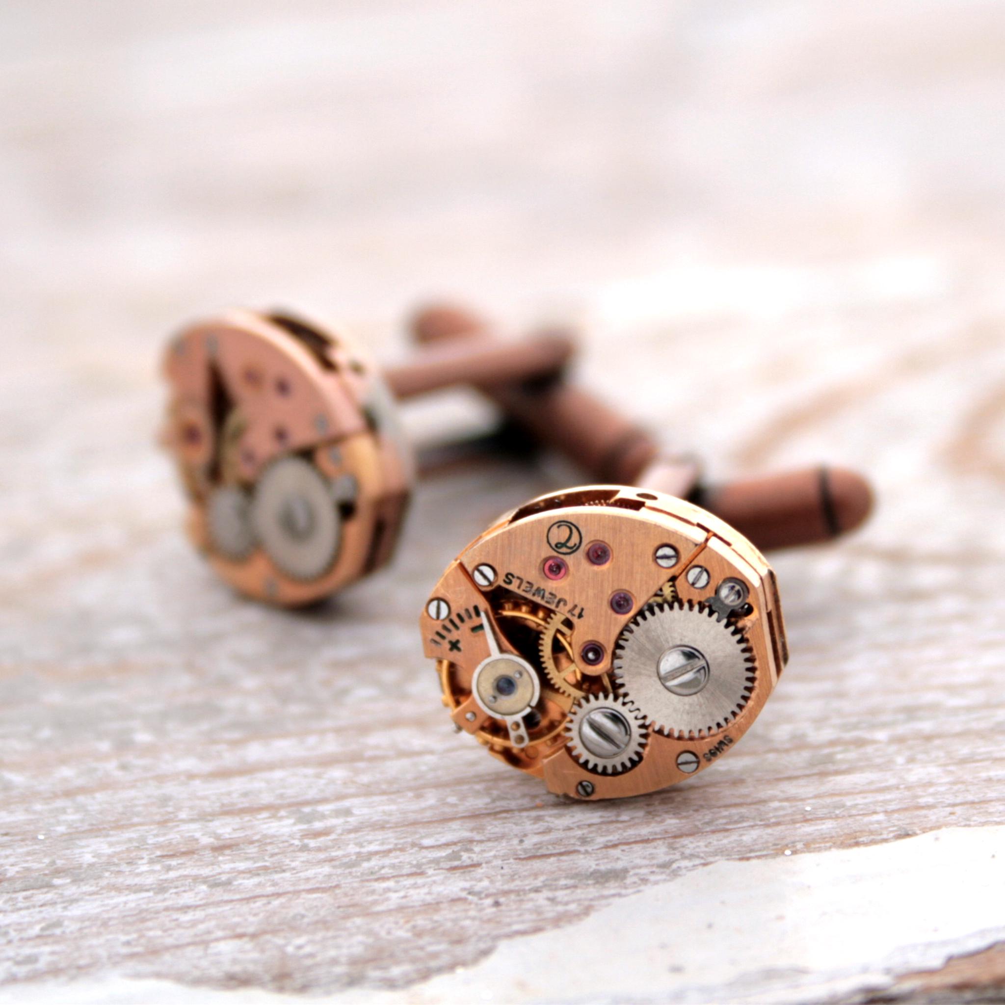 Copper Cufflinks, Copper Anniversary Gift for Husband, Real Steampunk ...