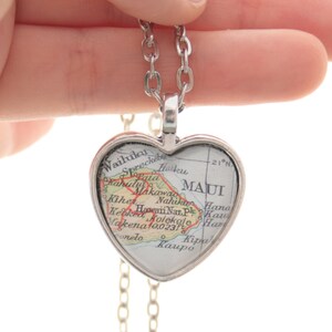 Custom Map Heart Necklace: Personalized Silver Jewelry Gift - Etsy
