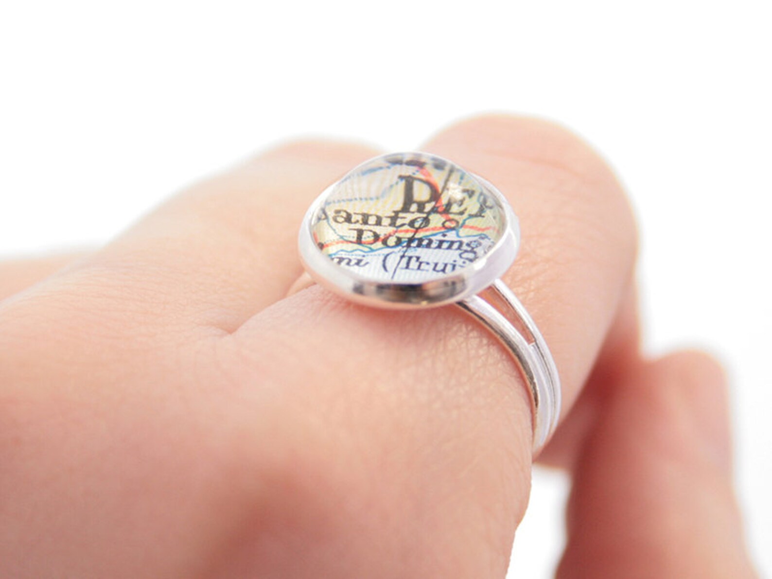 Custom Map Ring With a Piece of the Antique World Map | Etsy