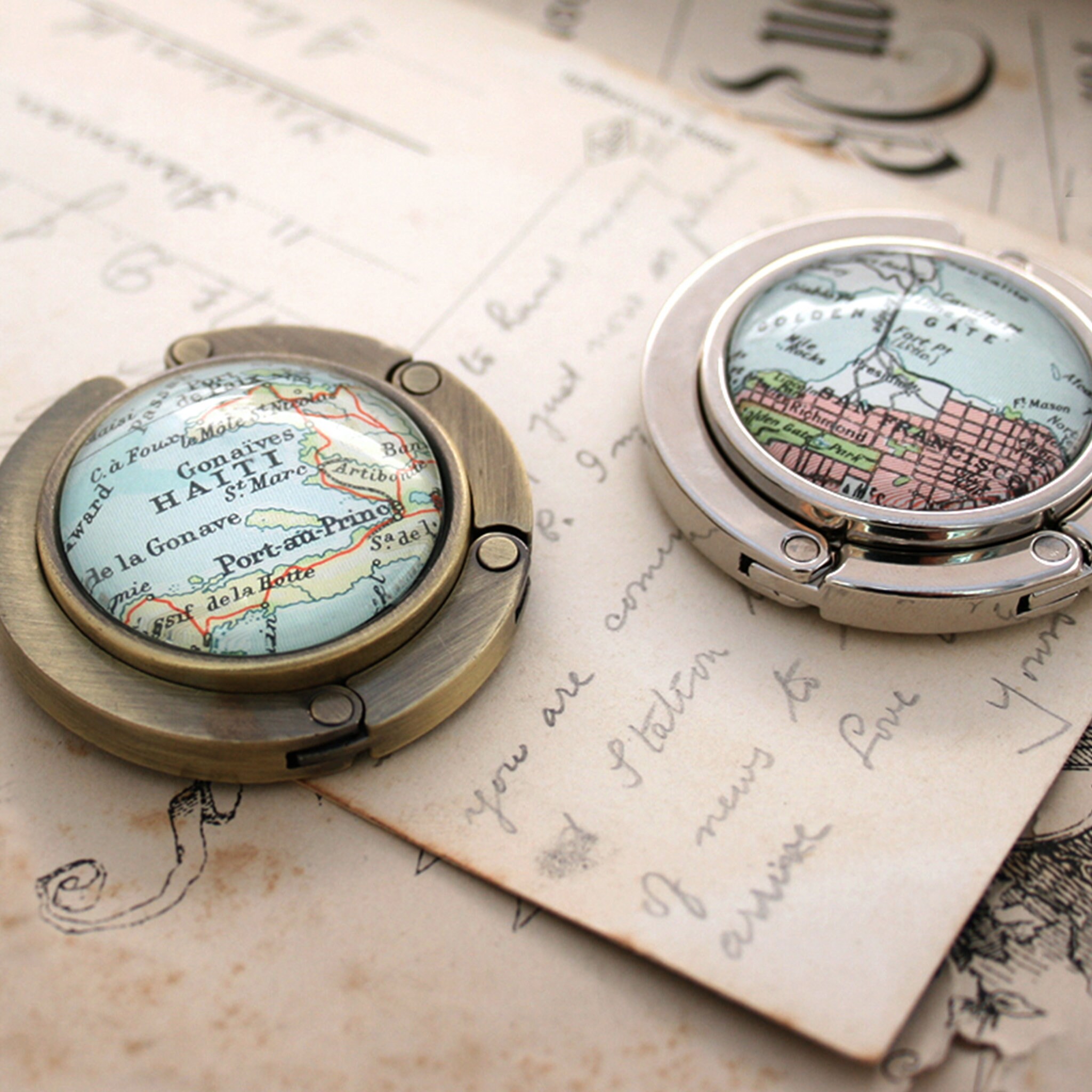 Purse Hook Foldable Purse Hanger With Custom Map Location - Etsy UK