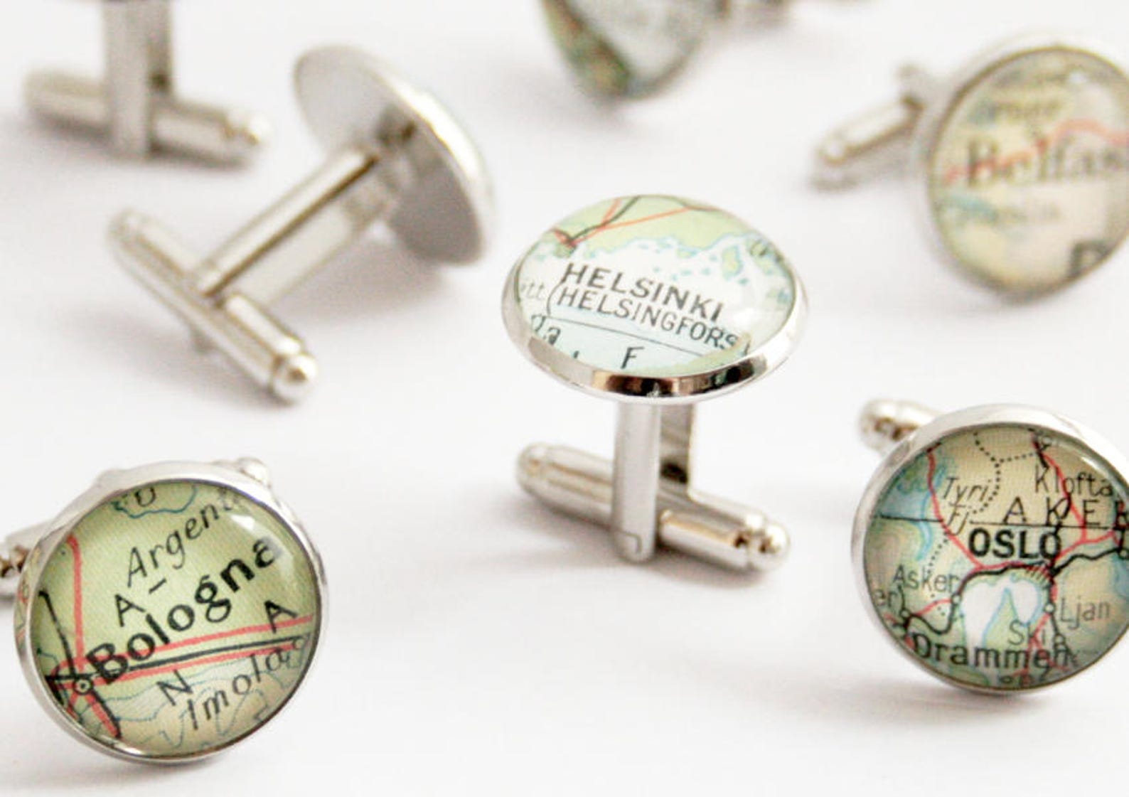 Custom Map Cuff Link I Old Map Cufflinks I Personalized | Etsy UK