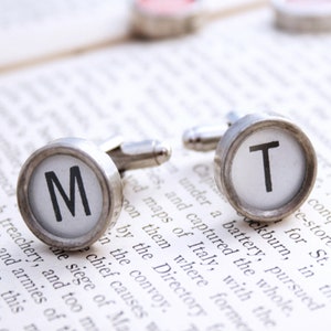 Typewriter Key Initial Cufflinks, Custom Monogram, Wedding Gift - Etsy