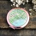 Rose Gold Compact Mirror Personalized With Map Bridesmaid Gift - Etsy