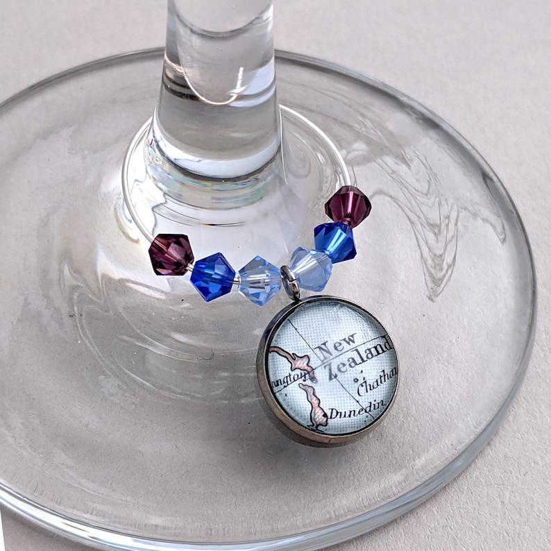 Personalised Wine Glass Charms With Custom Map Location, Personalized ...