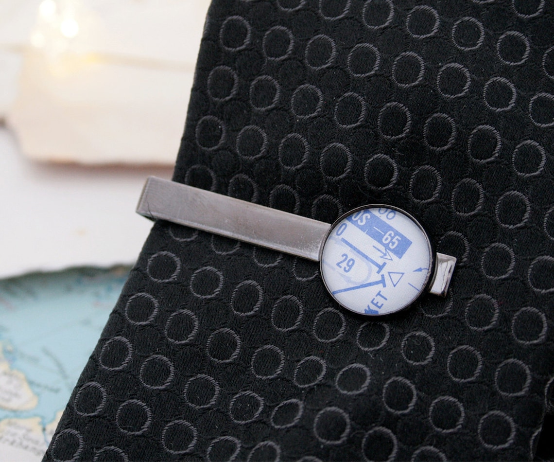 Aviation Tie Bar Custom Tie Clip With Pilot Charts - Etsy