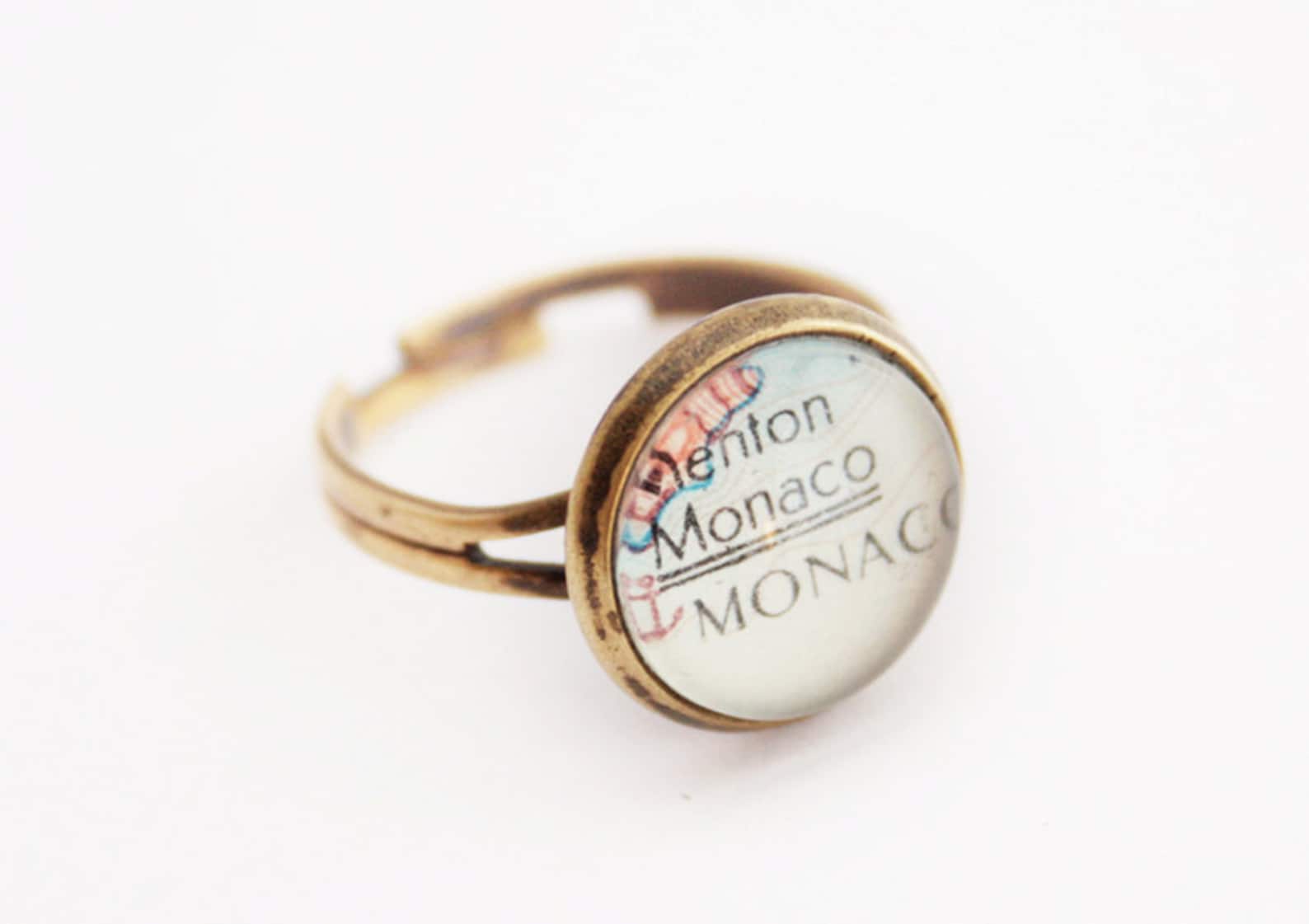 Map Ring Customized Ring Bronze Round Smal Vintage World Map - Etsy