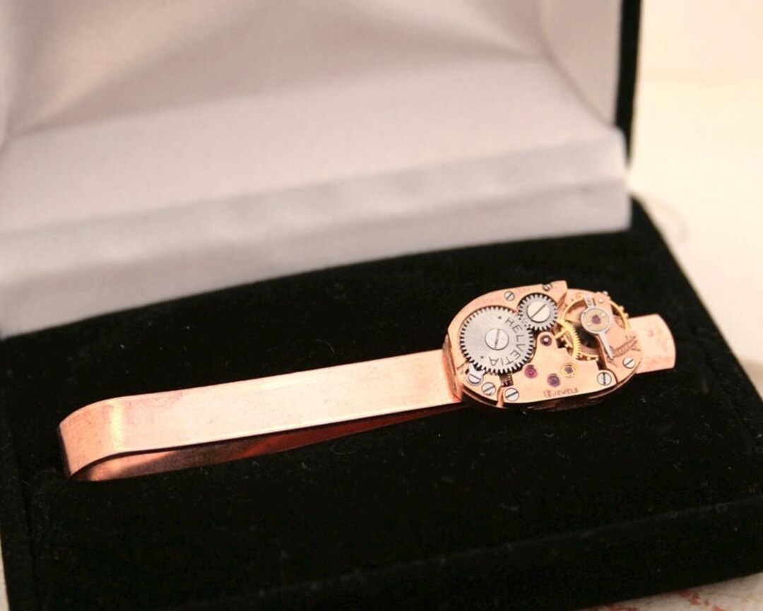 Copper Tie Bar, 7th Wedding Anniversary Gift for Husband, Swiss Watch ...