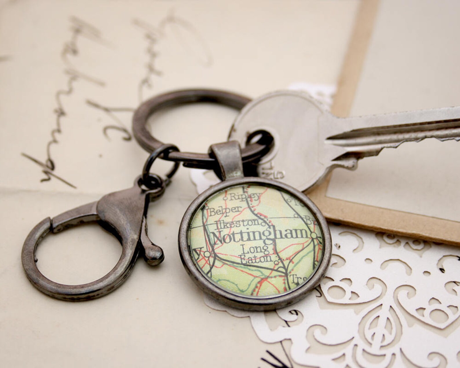 Black Keychain With Custom Place on Map Bespoke Keyring for | Etsy UK