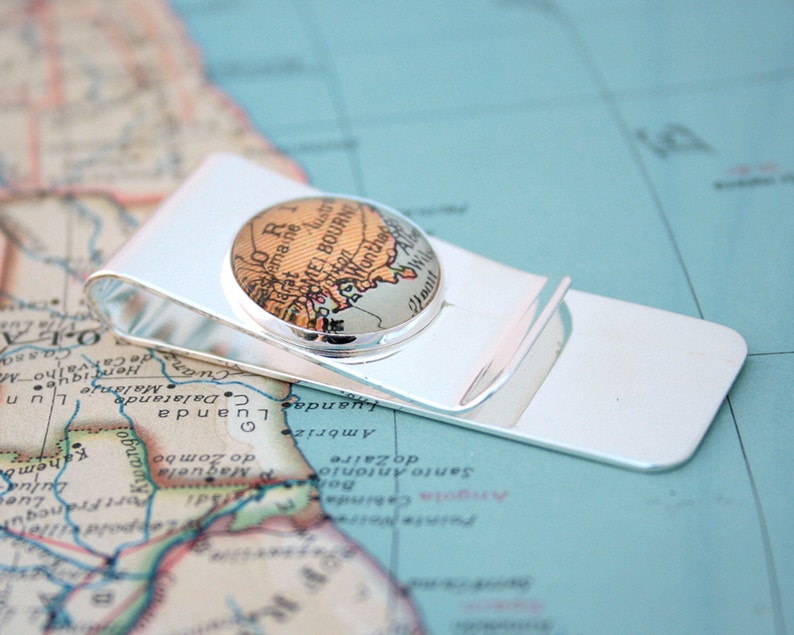 Custom Map Money Clip Silver Money Clip Fathers Day Gifts for - Etsy UK