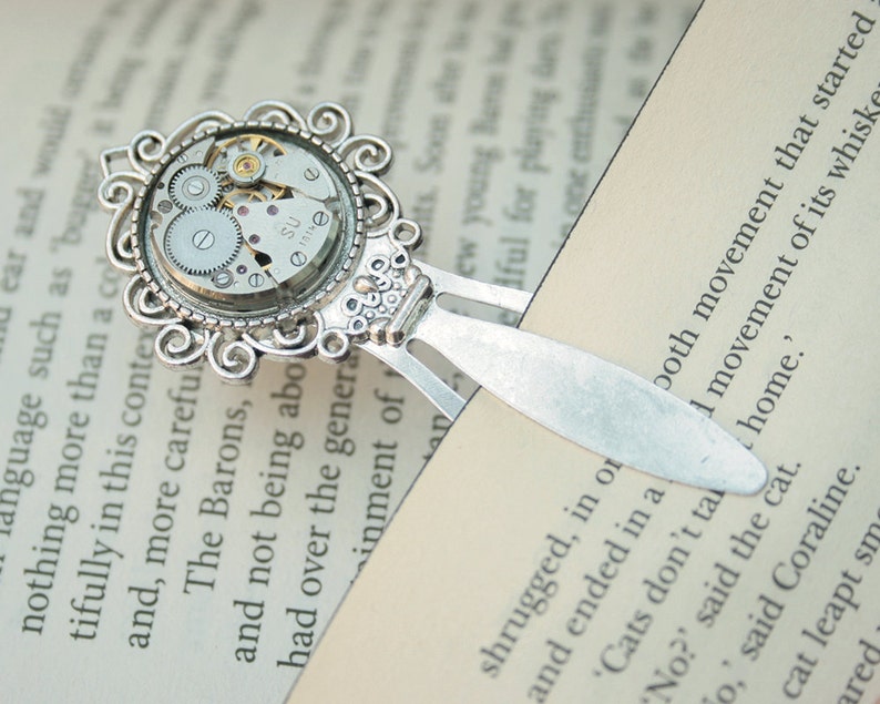 Bookmark Gifts for Reader, Steampunk Metal Book Mark With Watch ...