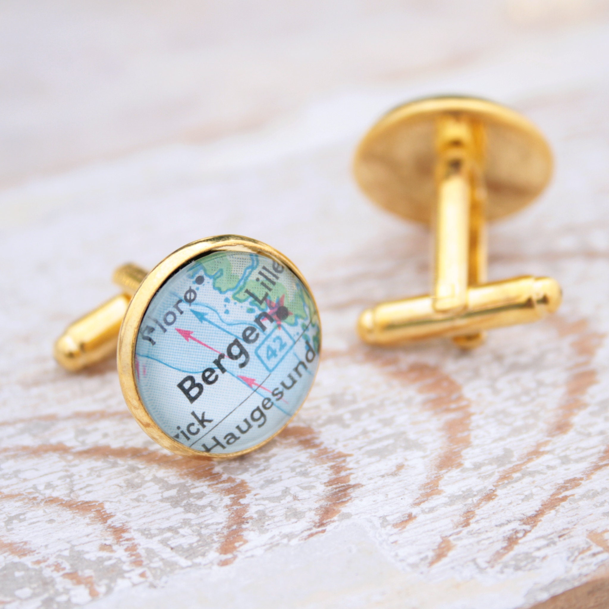 Custom Cufflinks Vintage Map Personalized Cuff Links, Old Map Mens ...