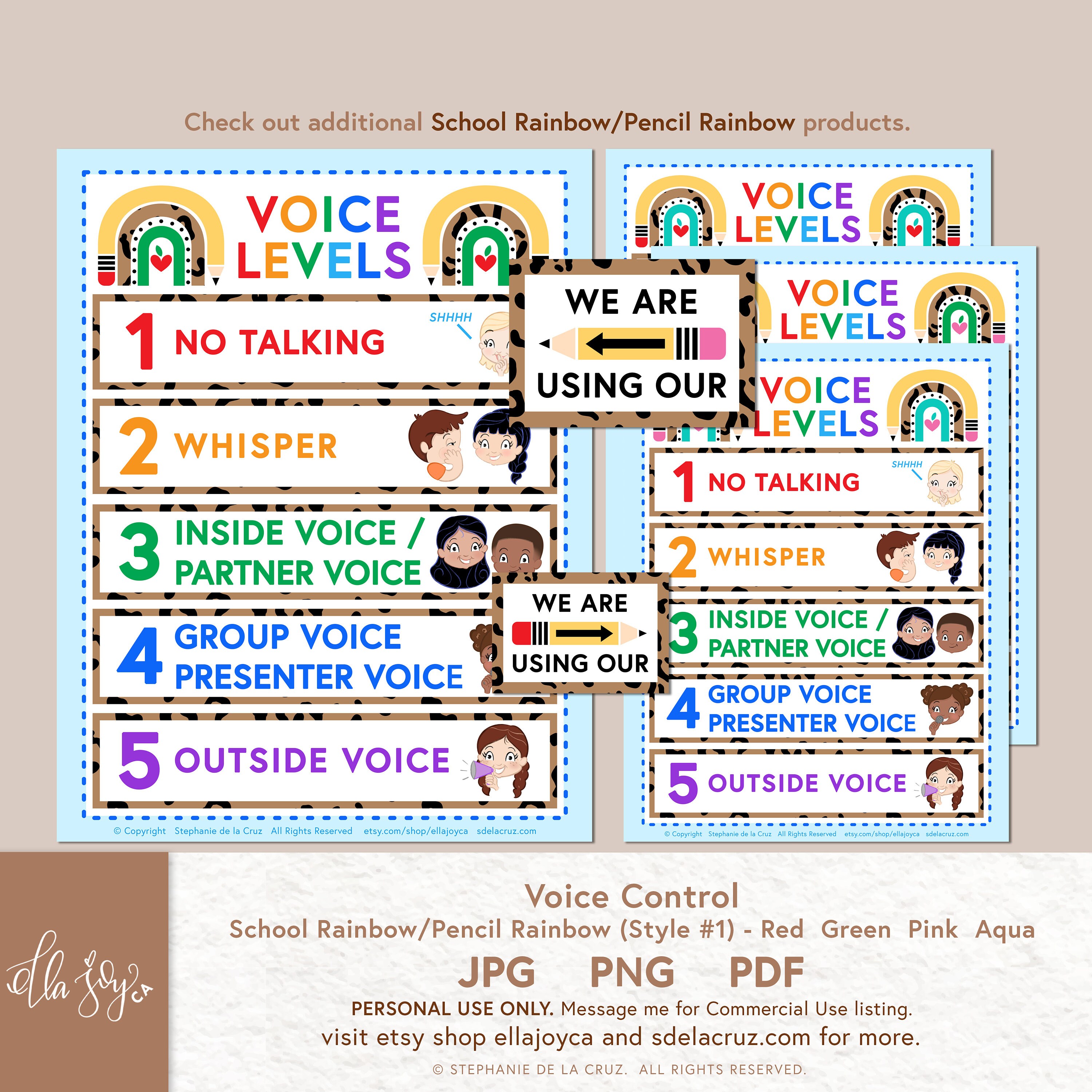 Voice Level Poster Voice Level Display Noise Level Poster Voice Levels ...