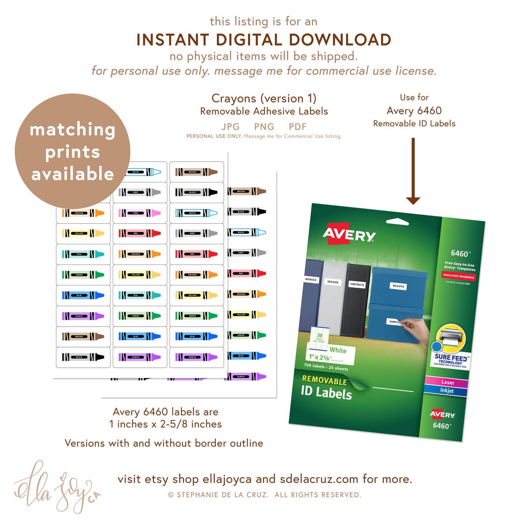 Colors Chart Removable Labels for Learning Activities and Organization ...